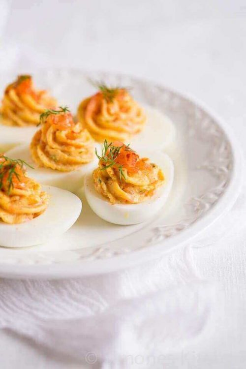 Gevulde eieren met zalm en gerookte paprika - Simone's Kitchen