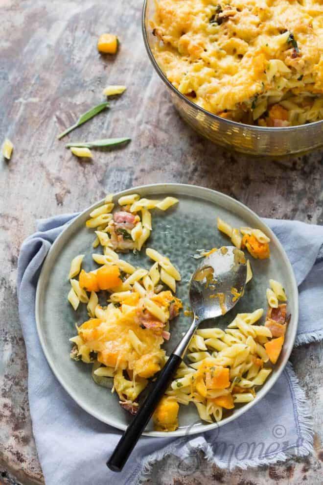Bacon pompoen pasta uit de oven | Simone's Kitchen