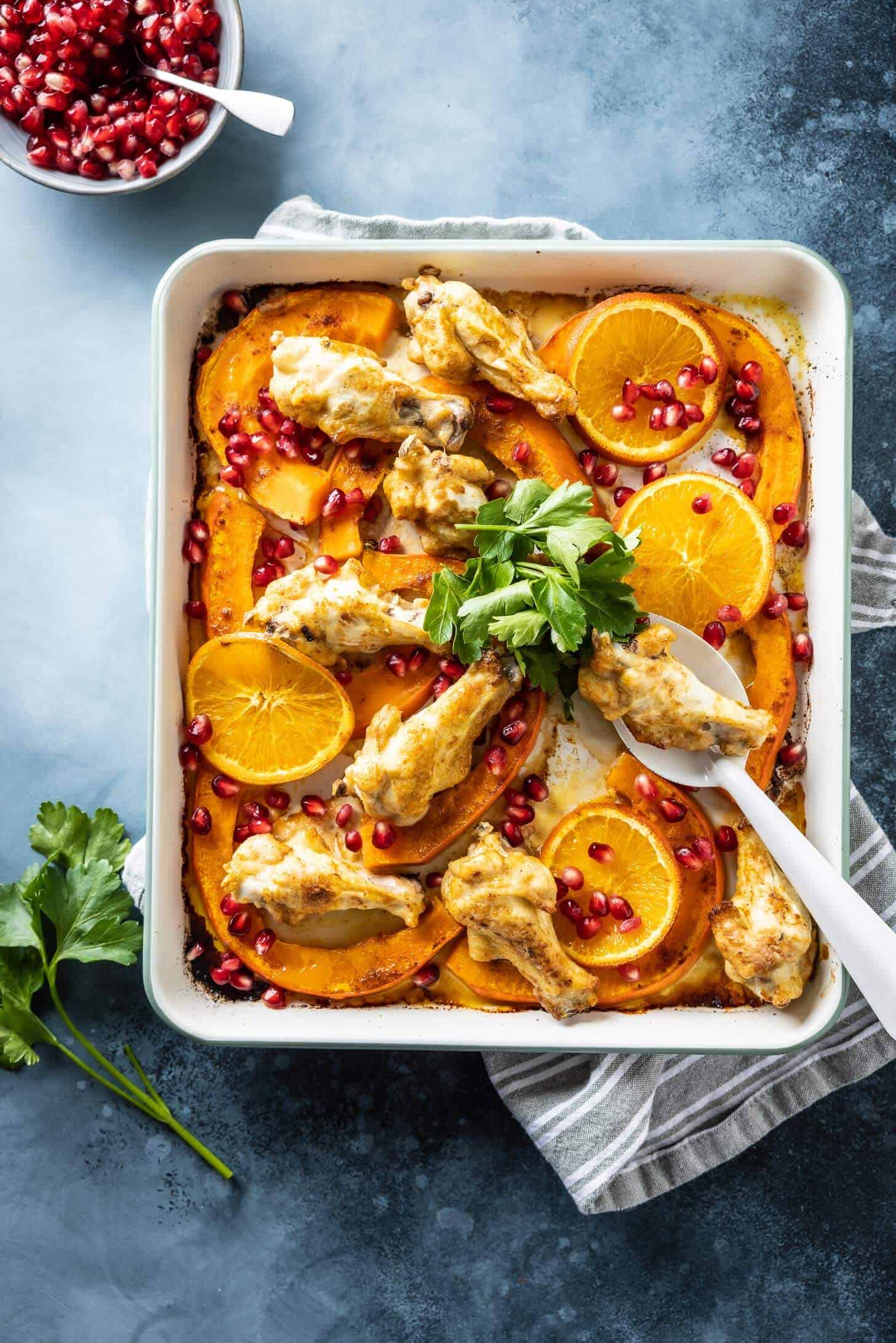 Geroosterde pompoen met kip - Simone's Kitchen