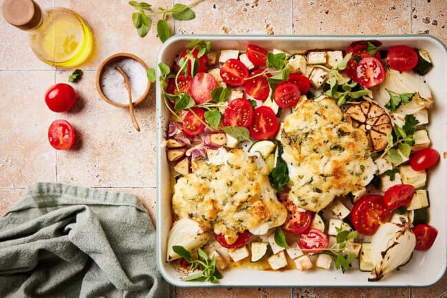 Traybake met schelvis en tomaat - Simone's Kitchen