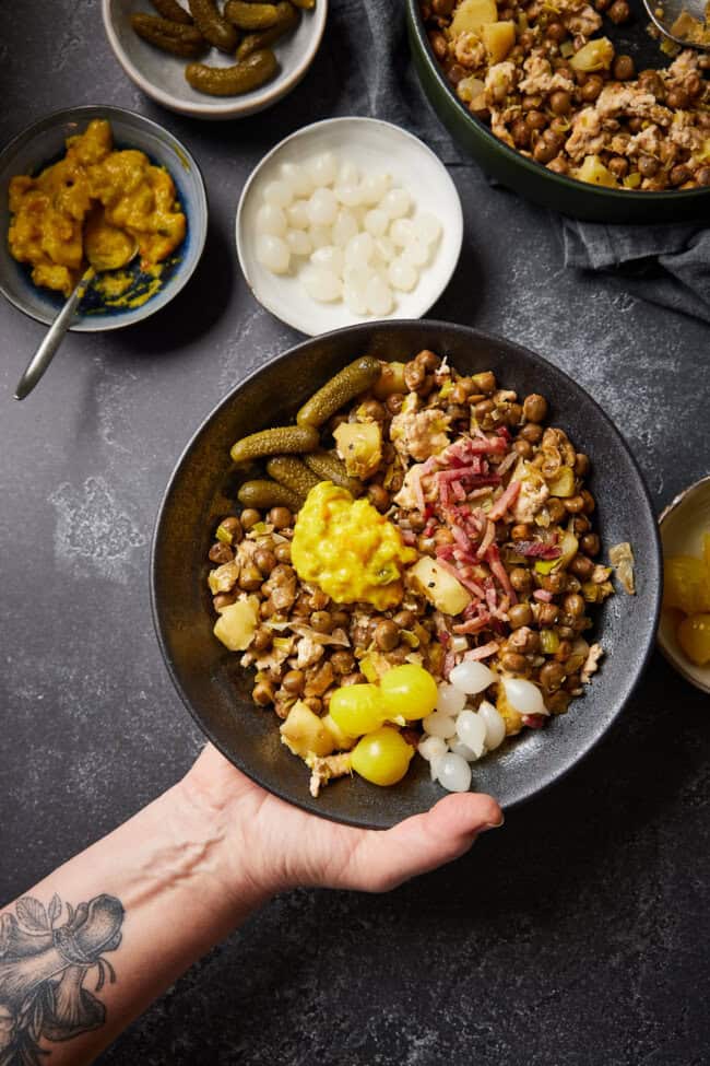 Captains dinner - stevige kapucijnerschotel met kipgehakt