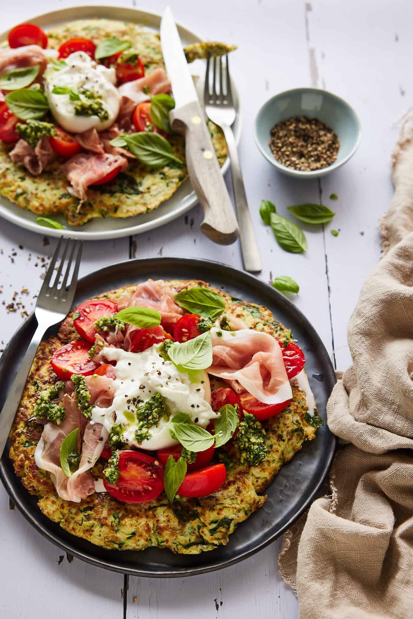 Groente pannenkoek met courgette en burrata - Simone's Kitchen