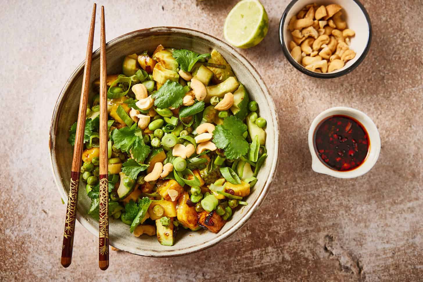 Vegetarische Aziatische salade met cashew - Simone's Kitchen